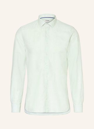 Olymp Hemd Level Five Body Fit Mit Leinen gruen