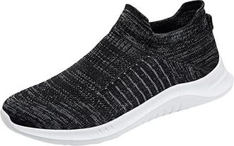 Generic Baskets &agrave; enfiler pour homme - Chaussures d&eacute;t&eacute; en maille tricot&eacute;e - Chaussures de course respirantes - L&eacute;g&egrave;res - Chaussures de marche basses antid&eacute;rap