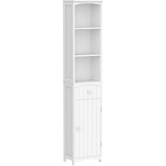 HOMCOM Homcom - Meuble colonne de salle de bain moderne 34L x 24l x 170H cm blanc