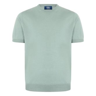 Fedeli Homme, Pulls, Bleu, Taille: L Argentina Short-Sleeve Crewneck