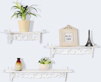 CHICIRIS LUCKDANO Ensemble de 3 &eacute;tag&egrave;res Murales Flottantes Shabby, Id&eacute;ales pour la D&eacute;coration Int&eacute;rieure, Faciles &agrave; Installer, Bois de Haute qualit&eacute; R&eacute;sistant