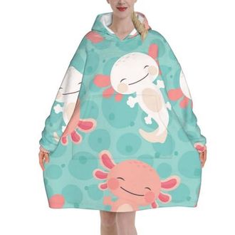 Generic Kawaii Baby Cute Axolotl Couverture &agrave; capuche surdimensionn&eacute;e en flanelle pour femme