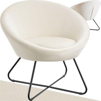 TecTake Tectake - Fauteuil cocktail rembourré avec revêtement en velours Dossier rond