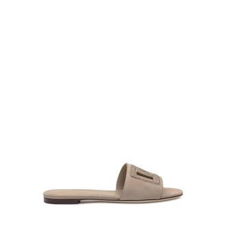 Dolce & Gabbana Wildleder-Pantolette - - Shoes - Damen - Braun - 36 EU