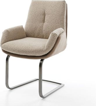 DELIFE Freischwinger Clea-Flex Materialmix Schlamm Freischwinger flach Graphit, Esszimmerstühle