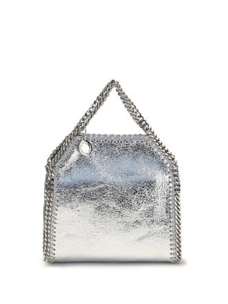Stella McCartney Womens Shoulder Bag Falabella Metallic Silver Polyester