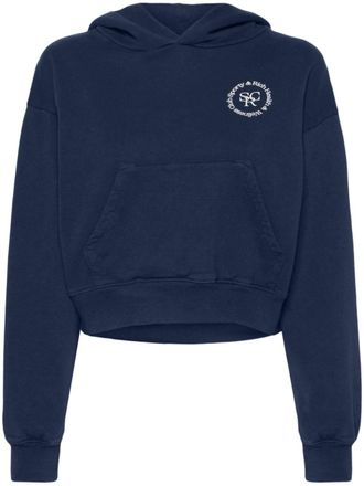 Sporty & Rich SRHWC Cropped-Hoodie - Blau