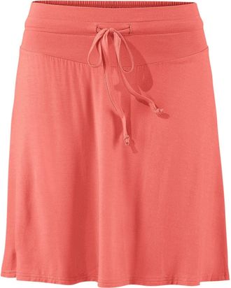 Beach Time Damen Jerseyrock knielanger Strandrock mit Kordelzug