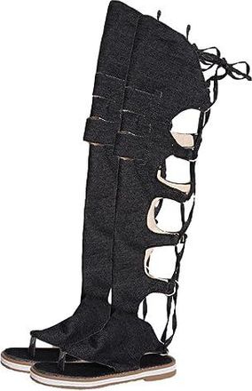 FOMIYES Sandales Plates Femme Style Romain été Ajourées Sandales Mode Confortables pour Marche et Shopping Élégantes et Souples