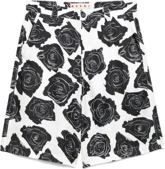 Marni Homme, Shorts, Multicolore, Taille: XL Printed Silk Bermuda Shorts