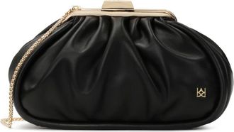 Kazar Femme, Sacs, Noir, Taille: ONE Size Sac &agrave; main en cuir noir avec armature m&eacute;tallique