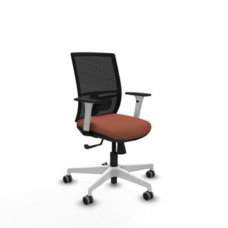 Piqueras y Crespo B&uuml;rostuhl, Braun, mit wei&szlig;en und schwarzen Armlehnen, h&ouml;henverstellbare Lendenwirbelst&uuml;tze, ausgestattet mit Sincro 4 Positionen und Schneideschaum, S