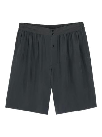 Christophe Lemaire short à taille élastiquée - Gris
