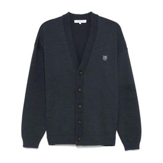 Maison Kitsun&eacute; Schiefergraue Strickjacke - - Knitwear - Herren - Grau - L