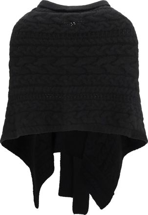 Ermanno Scervino Cable-Knit Cashmere Cape - Black
