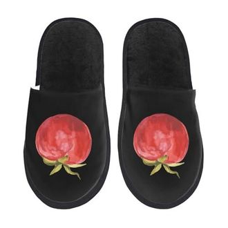 Generic Unisex Hiver Pantoufles Tomates aquarelles Chaussures de Maison Antid&eacute;rapant Chaussons en Feutre pour Homme Adulte Femme M
