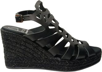 Kanna Femme, Chaussures, Noir, Taille: 39 EU Sandale compens&eacute;e