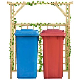 vidaXL Vidaxl - Pergola en bois de pin impr&eacute;gn&eacute; pour 2 poubelles - Dimensions 140x80x168cm - Treillis pour plantes grimpantes - R&eacute;sistante &agrave; la pourriture