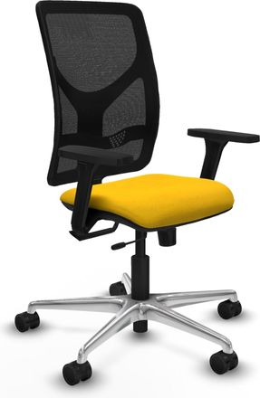 Piqueras y Crespo Schreibtischstuhl Home Office mit 3D-Armen, h&ouml;henverstellbare Lendenwirbelst&uuml;tze, ausgestattet mit Syncro/Translack und Schneideschaum, Schwarz/Gelb