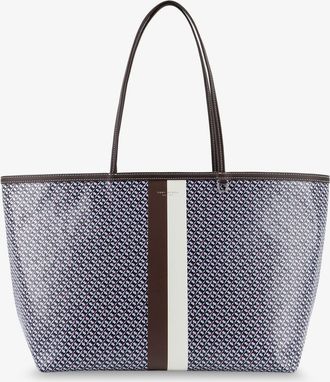 Tory Burch The Racer Tote shoulder bag in coated canvas with all-over logo - TORY BURCH - gender_Woman