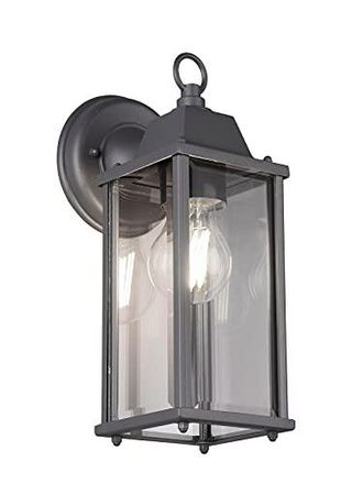 Trio Leuchten Außen Wandleuchte Olona 201960142, Aluminium Druckguss rostfarbig, Glas klar, exkl. 1x E27, Anthrazit