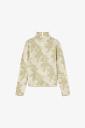 Ganni Gr&uuml;ner transparenter Rollkragenpullover gr&uuml;n