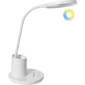 Beliani LED Schreibtischlampe VELA mit Dimmer Weiß