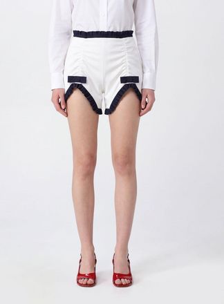 Vivetta High-Waist Culotte-Shorts aus Cr&ecirc;pe mit Spitzeneins&auml;tzen