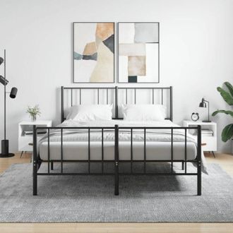 vidaXL Vidaxl - Nachttische 2 Stk. Hochglanz-Wei&szlig; 40x35x47,5 cm Holzwerkstoff