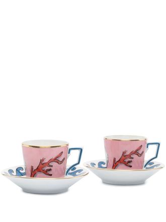 Ginori 1735 Viaggio Di Nettuno Kaffeetassen (2er-Set) - Rosa