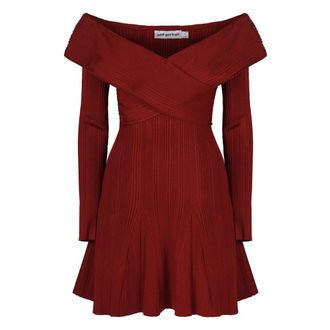 Self Portrait Gestricktes Mini-Kleid aus Viskose - - Dresses - Damen - Rot - M