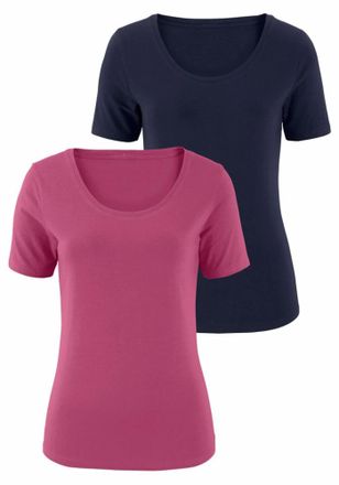 Vivance T-Shirts (2 Stück) aus Baumwoll-Stretch