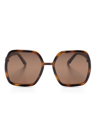 Gucci Sonnenbrille mit Horsebit-Detail - Braun