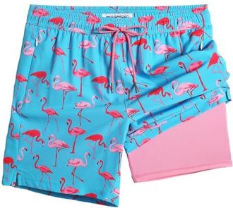 Maamgic Homme Short de Bain 2 en 1 à séchage Rapide avec Doublure | Séchage Rapide Short de Natation décontracté Boardshorts avec Pantalon intérieur et Poche,