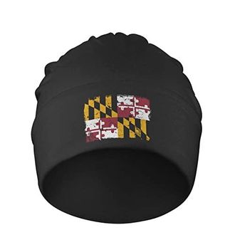 Generic Homme Femme Bonnet &Agrave; Revers Drapeau Vintage du Maryland Bonnet dhiver Mode Bonnets Tricot&eacute; Chaud Bonnets De Ski pour Ski Hiver Patinage