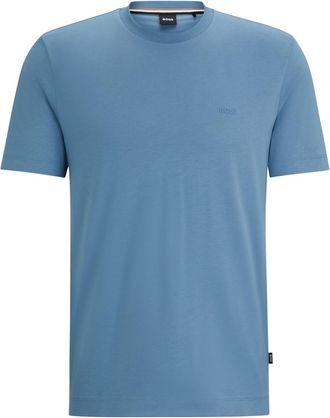 HUGO BOSS Unifarbenes T-Shirt mit gummiertem Logo-Schriftzug in