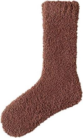 Generic Chaussettes de compression pour homme - Chaussettes mi-hautes en coton - Chaussettes de yoga pour femme, marron, Taille unique