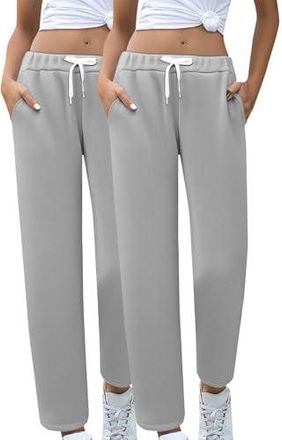 Generic Lot de 2 Pantalon De Running Femme Chic &Eacute;t&eacute; Pant Longue Stretch Tendance Comfy Streetwear D&eacute;tente Mode Costume Classique Basique Taille Elastique 2026