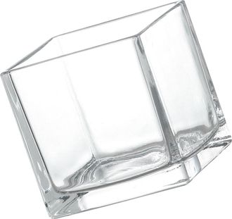 Luxshiny Glasvase Quadratisch f&uuml;r Hydrokultur Klare Tischdekoration Blumenbeh&auml;lter aus Glas Schreibtischvase mit Flachem Boden