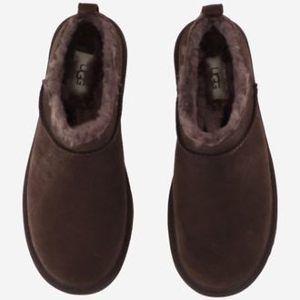 UGG Womens Ankle Boots Classic Micro Suede Dark Brown