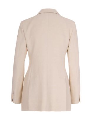 P.A.R.O.S.H. Womens Double-Breasted Blazer Sand Viscose Jacket