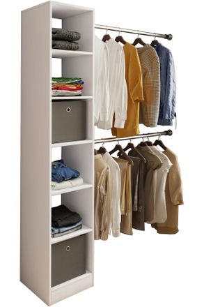 MID.YOU Mid.you Dachschr&auml;genregal VCM Dacho, Wei&szlig;, Metall, Holzwerkstoff, 188x194x40 cm, erweiterbar, Waschk&uuml;che, Mehrzweckschr&auml;nke