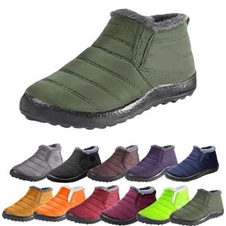 Generic Bottes dhiver pour femme, bottes de neige antidérapantes pour homme et femme, doublure en fourrure, imperméables et chaudes, confortables et chaudes, 