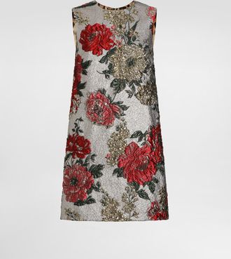 Dolce & Gabbana Floral Jacquard Dress - Frau Kleider Mehrfarbig 46
