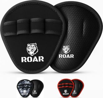 Roar Gym Handschuhe, Gym Bar Pad, Grip Power Pads, Grip Handschuhe für Gym Männer und Frauen Fitness (Schwarz)