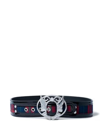 Chopova Lowena ceinture &agrave; motif tartan - Marron