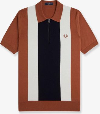 Fred Perry Cotton knit polo shirt with striped motif - FRED PERRY - gender_Man