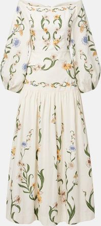 Agua Bendita Robe longue en coton &agrave; fleurs