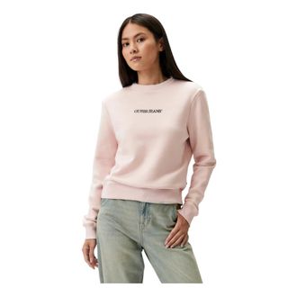 Guess Femme, Sweatshirts et sweats &agrave; capuche, Rose, Taille: 36 FR SweaT-shirt Logo Brod&eacute;
