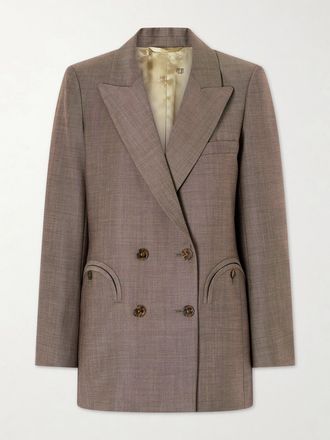 Blaz&eacute; Milano Aile Everyday Doppelreihiger Blazer Aus Einer Woll-mohairmischung - Braun
